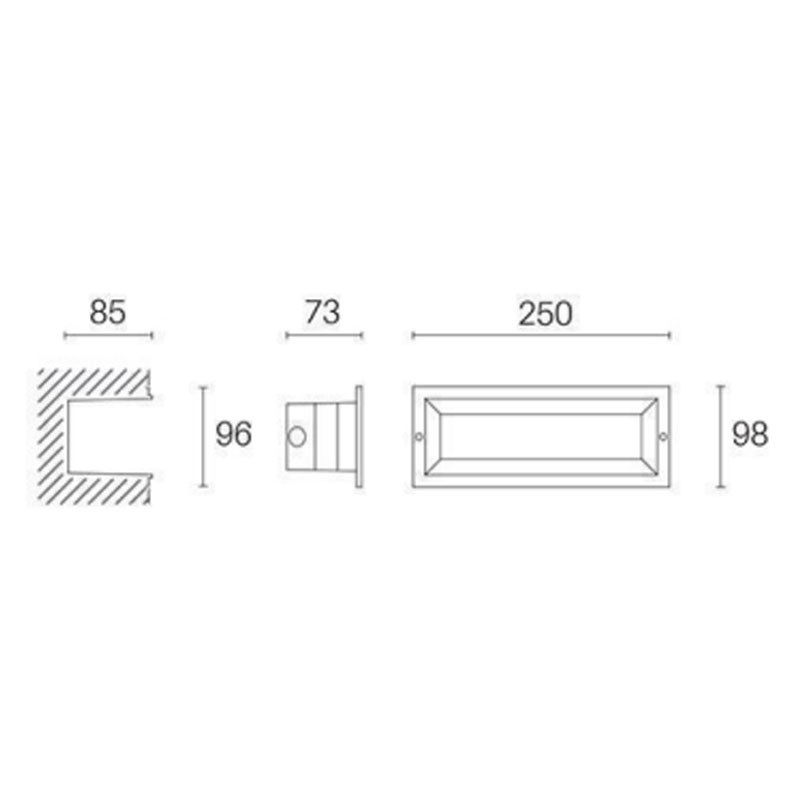 Sovil recessed LED step lamp slit effect 13W 4000K White 99153/02
