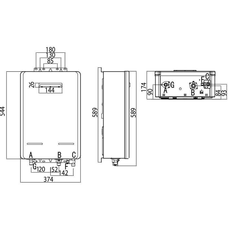 Chaffoteaux Avenir Plus LNX Outdoor LPG Gas Water Heater 16 liters 3632469