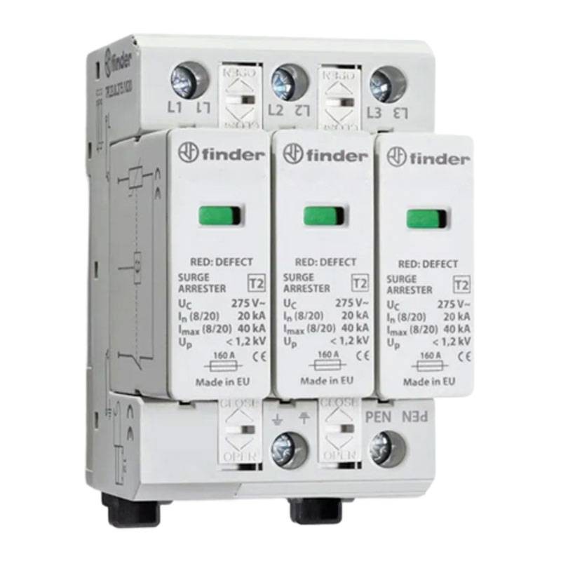 Finder single-phase surge protector 3P 1020 V DC 15 Ka 7P2390000015