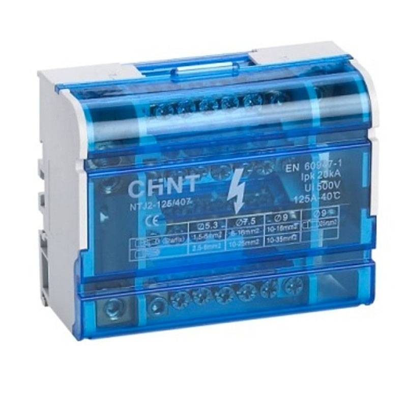 Chint NTJ2 4-pole x 7-hole terminal block 125A 810001