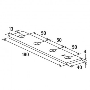 Fischer flat plate for frames with 4-hole steel rails 00547501