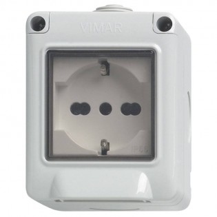 Vimar Plana Hydrobox IP55 box with 2P+E 16A socket 14902.U