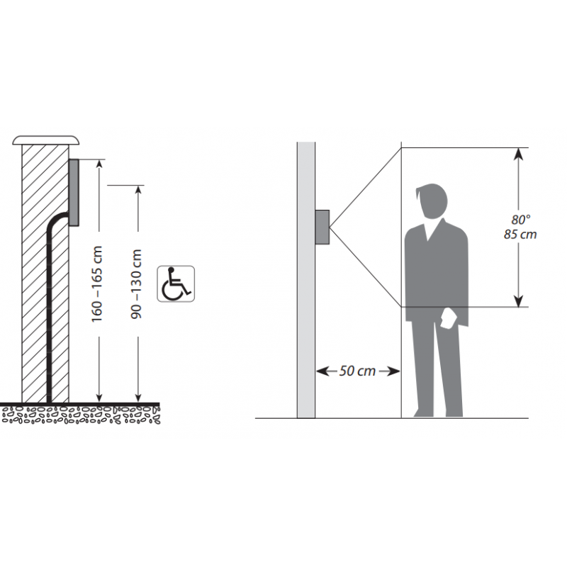 Bticino audio 2-wire wall-mounted one- or two-family control panel 343071