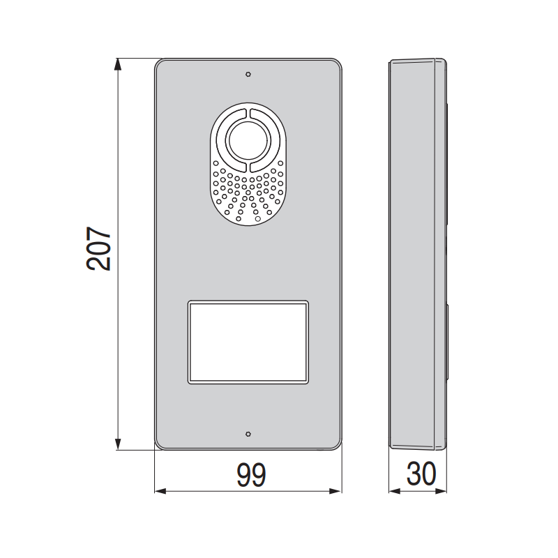 BPT intercom system base kit with LITHOS push button panel 2-wire system