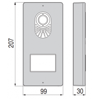 BPT intercom system base kit with LITHOS push button panel 2-wire system