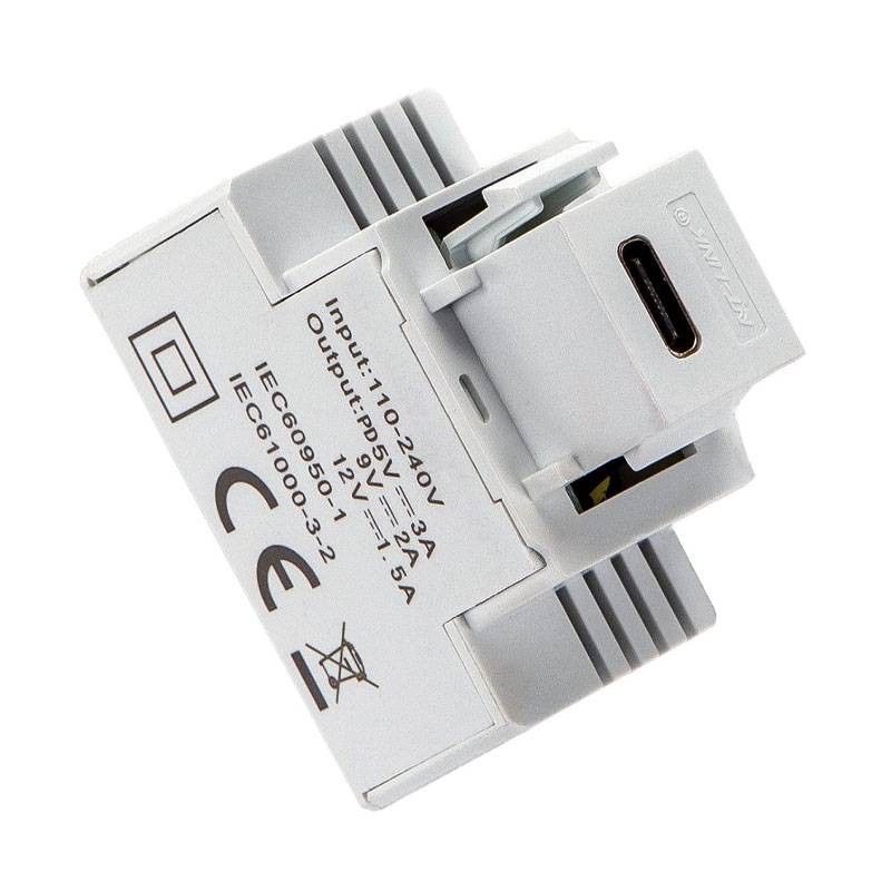 Alimentation avec attelage Keystone USB-C Fanton 3A blanc 82901