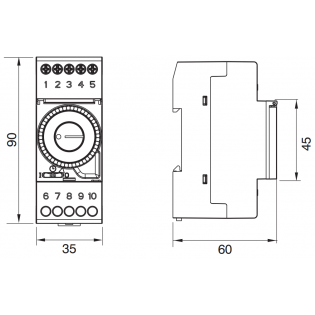 Perry time switch 2 modules with cable gears 1IO0022