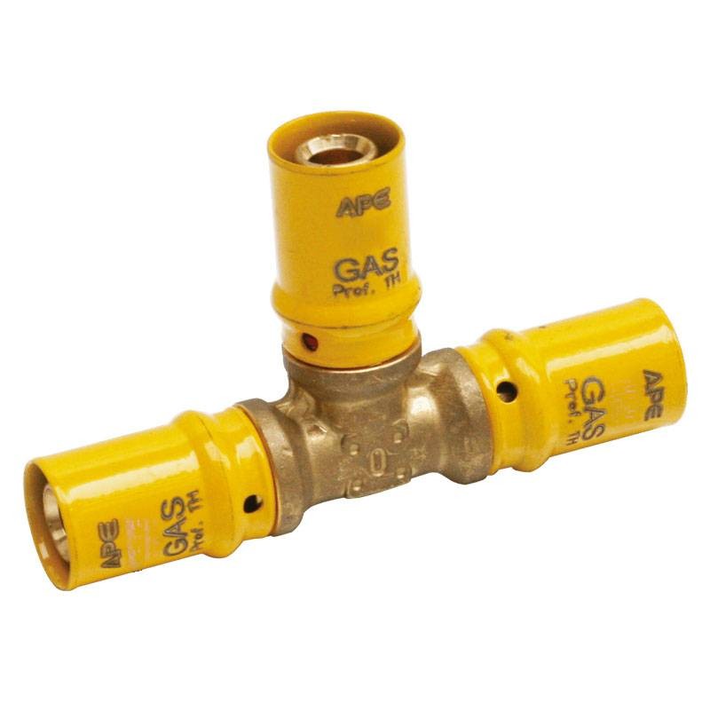Ape gas tee fitting 26 mm diameter brass 3AP631262626