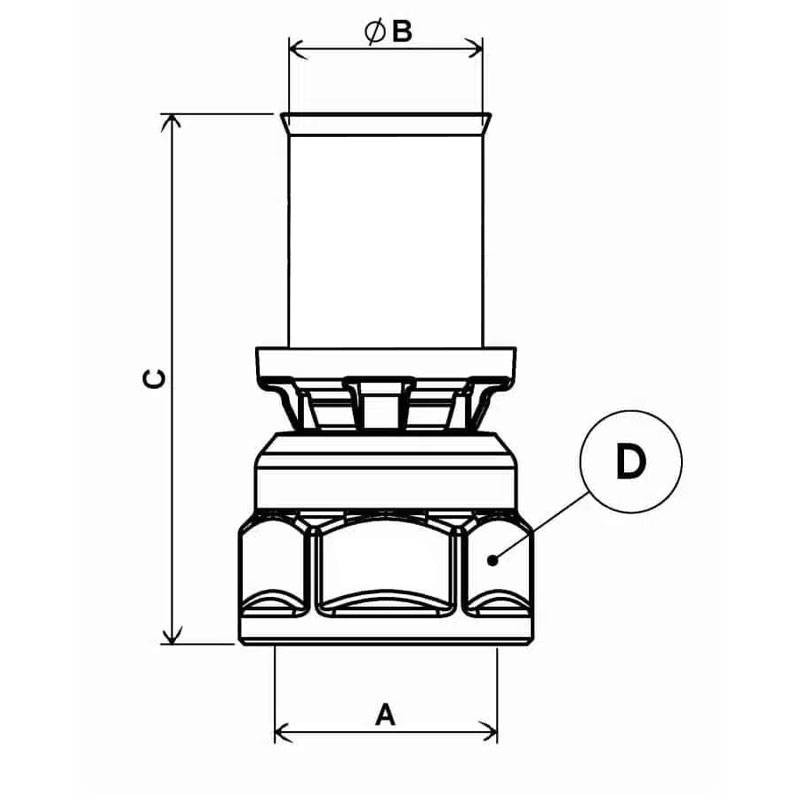 Ape straight fitting F 2 in. x 63 mm brass ARL1120700
