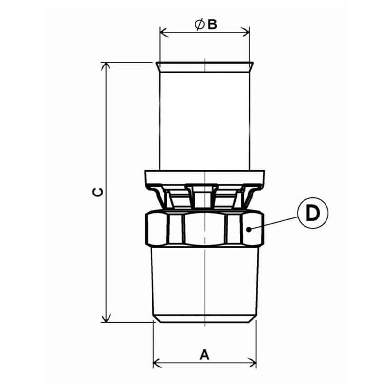 Ape Straight Fitting M 1/2 x 16 mm Brass ARL1003100