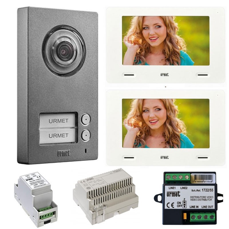 Kit Videoportero Urmet Bifamiliar con MININOTE y MIKRA2 2 Cables 1722/96
