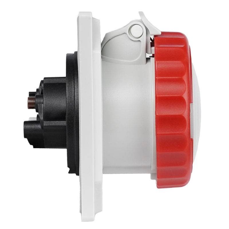 Fanton industrial recessed socket 3P+E 32A 400V IP67 red 71564