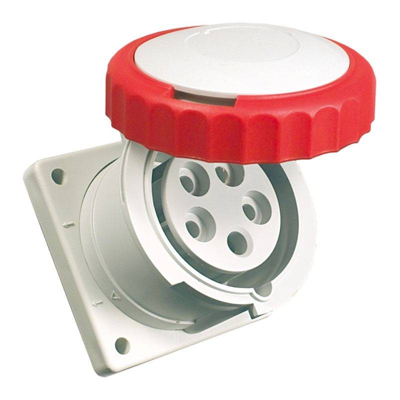 Fanton industrial recessed socket 3P+E 32A 400V IP67 red 71564