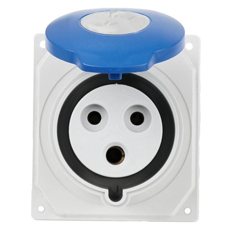 Fanton industrial recessed socket 2P+E 32A 230V IP44 blue 71520