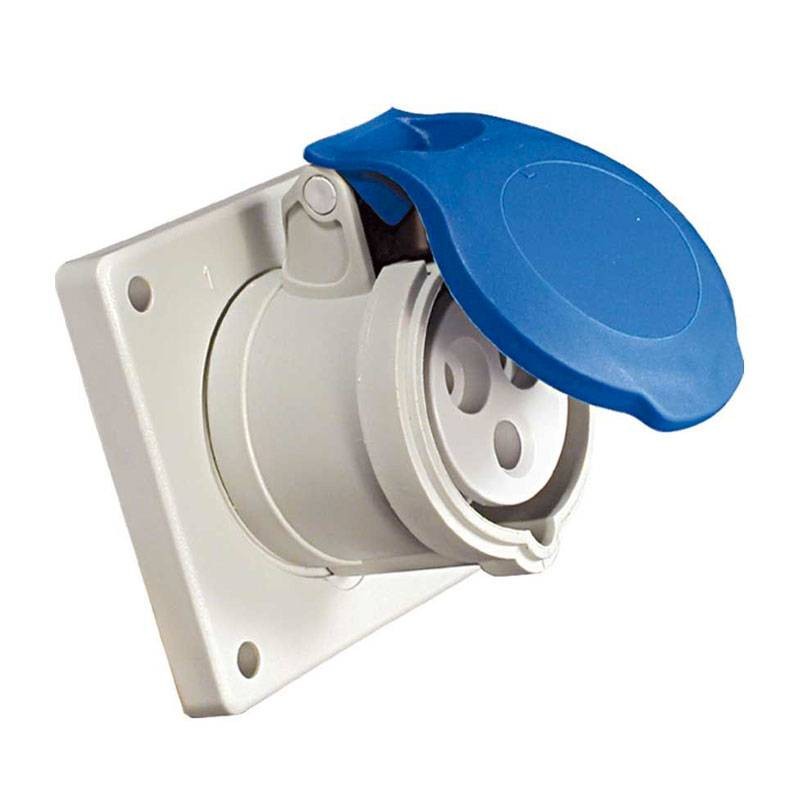 Fanton industrial recessed socket 2P+E 16A 230V IP44 blue 71500