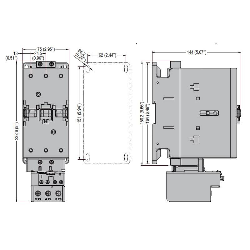 Lovato three-pole contactor 115A 3P AC3 230VAC BF11500A230