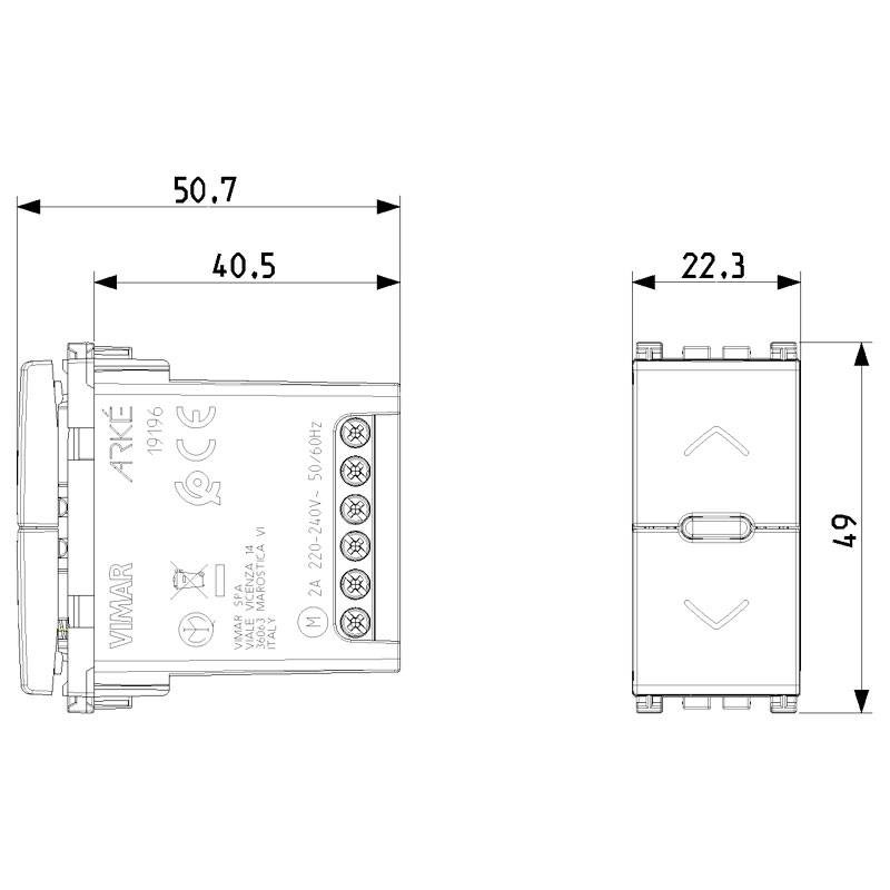 Commutatore per tapparelle Quid Vimar Arkè grigio 19196