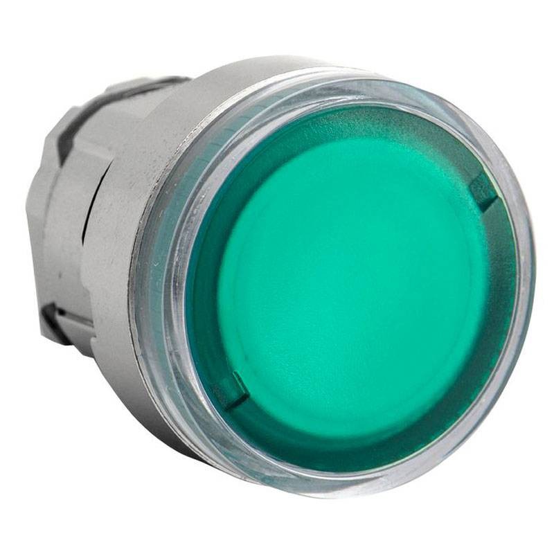 Cabeza de botón LED luminosa Telemecanique Verde ZB4BW333