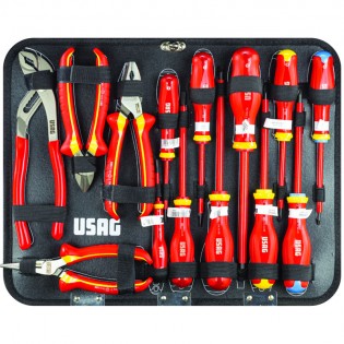 Usag electrician's case with screwdriver drill and bit set U00022706W