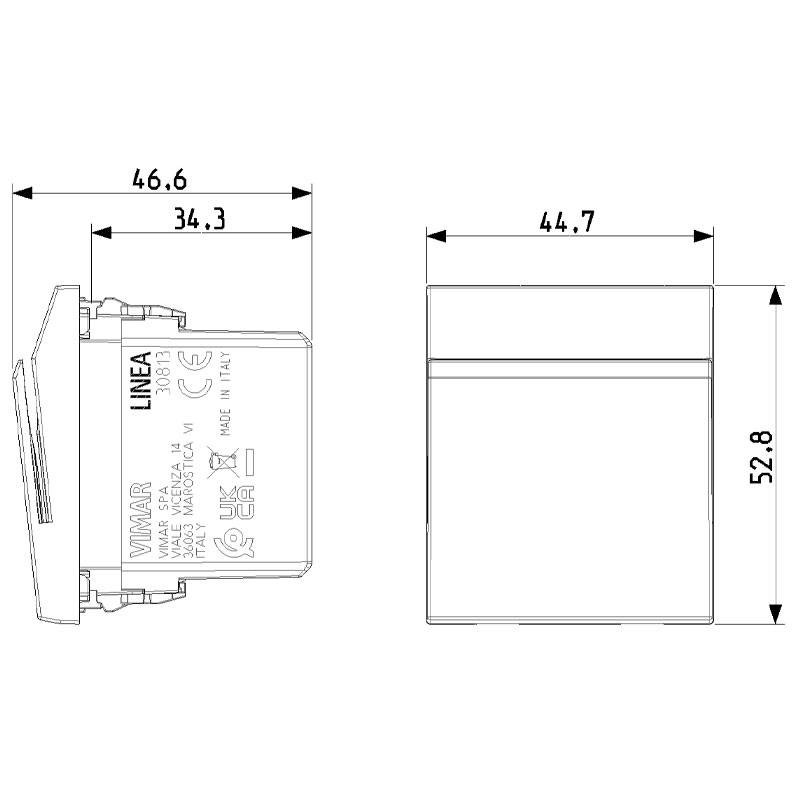 Vimar Linea NFC/RFID Smart Card reader Black 30813.G