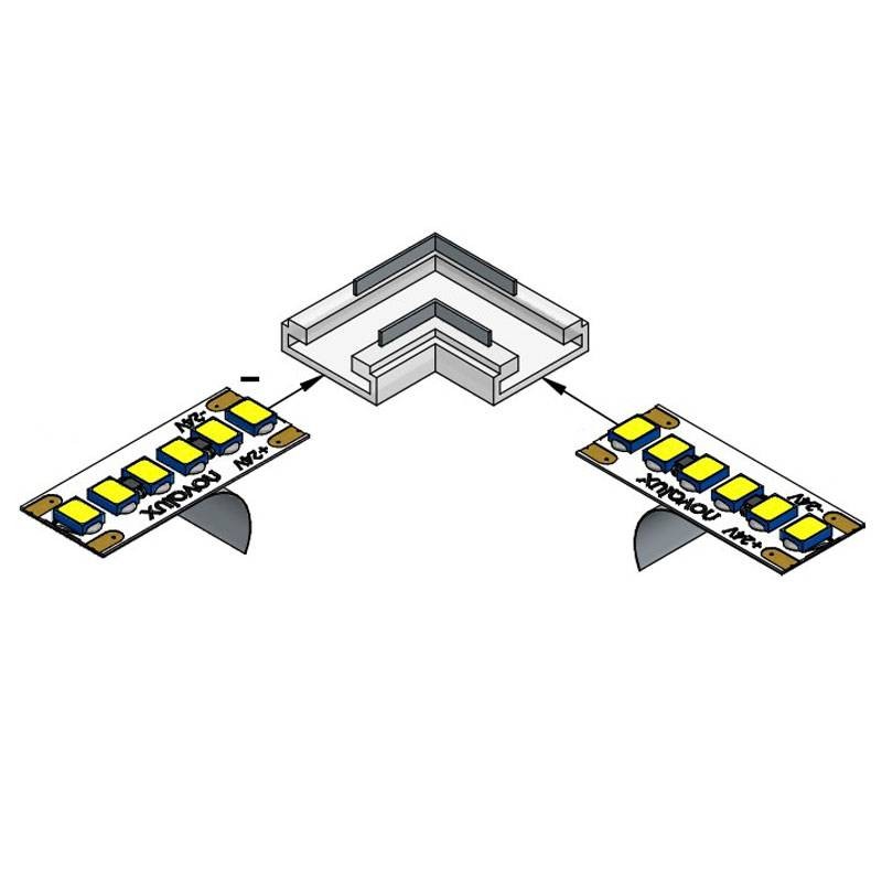 Conector angular para Tira Led Novalux IP20 10 piezas 100968.99