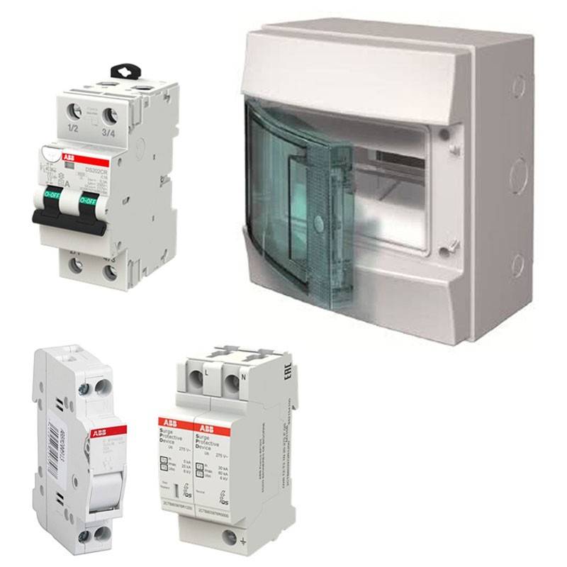 Kit tableau Abb pour la protection de l'onduleur photovoltaïque AC 3kW