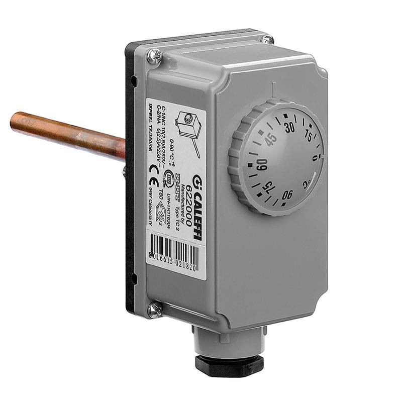 Caleffi Series 622 adjustable immersion thermostat IP40