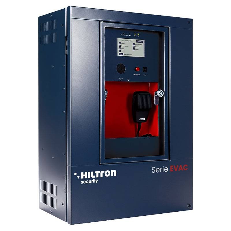 Central de evacuación de pared Hiltron Evac 500W 2 zonas con pantalla ...