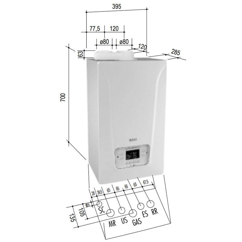 Chaudière à condensation Baxi Luna Compact New 24kW A7865413