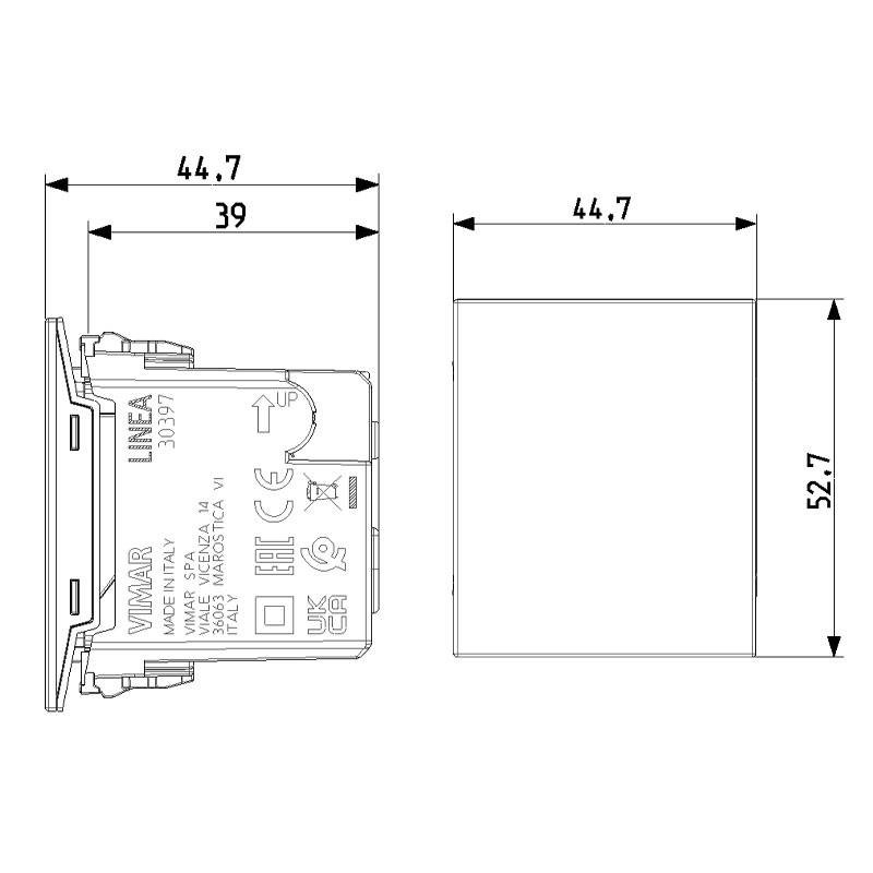 Vimar Linea auxiliary and controllable emergency lamp 2M