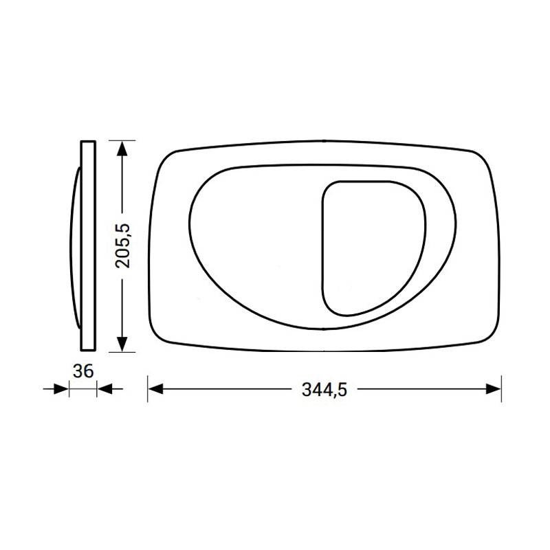 Placa WC Todini Hidrobox Evolution doble pulsador Blanco