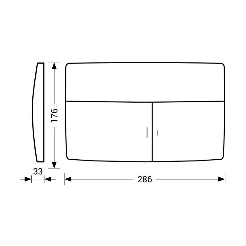 Placa de descarga WC Todini Hidrobox Line doble pulsador