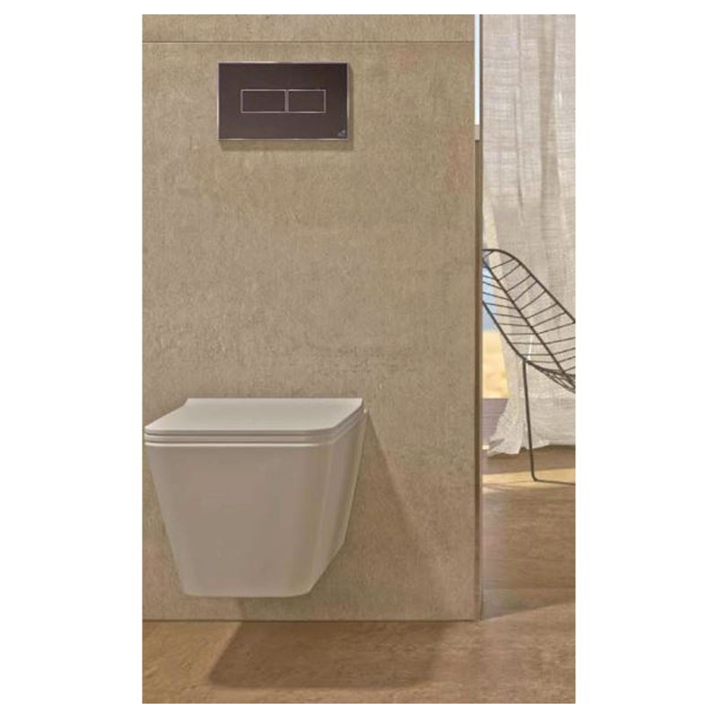 Placa de descarga WC Todini Hidrobox Idea doble pulsador Cromo