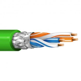 2x2 mmq AWG24 shielded cable for RS485/MODBUS LSZH green 100m