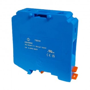 Din Cembre Screw Clamp 50 mmq 24 mm blue