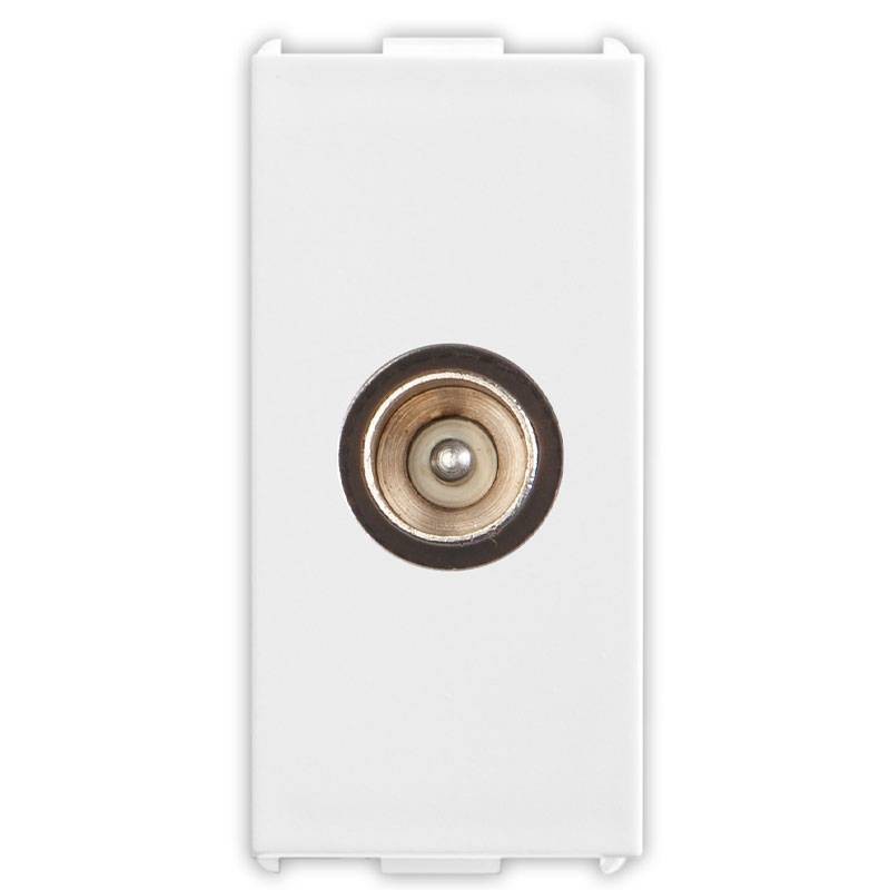 Satellite coax TV socket Master Pixia IEC male white 11265