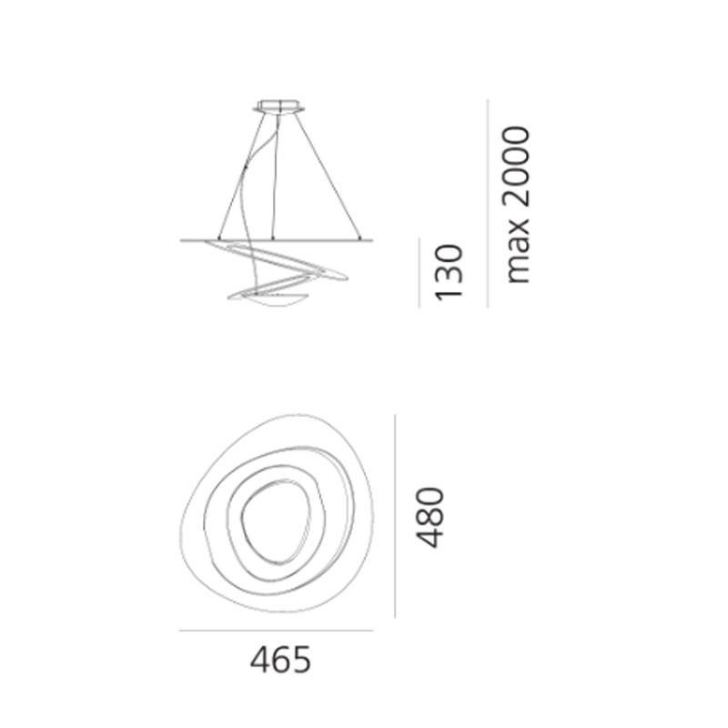Artemide Pirce Micro LED pendant chandelier white 1249010A