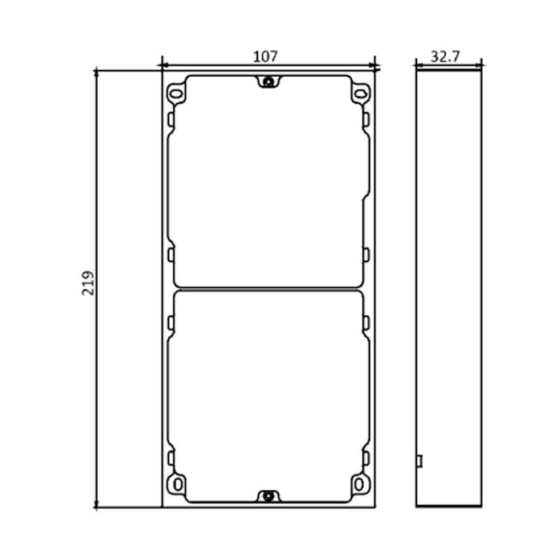 Wall frame Hikvision DS-KD-ACW2/S 2 modules 305700703
